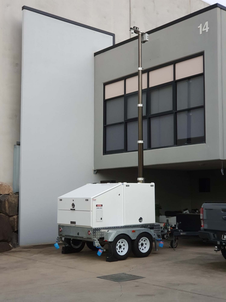 Solar Powered Security Camera Trailer | Diesel Backup